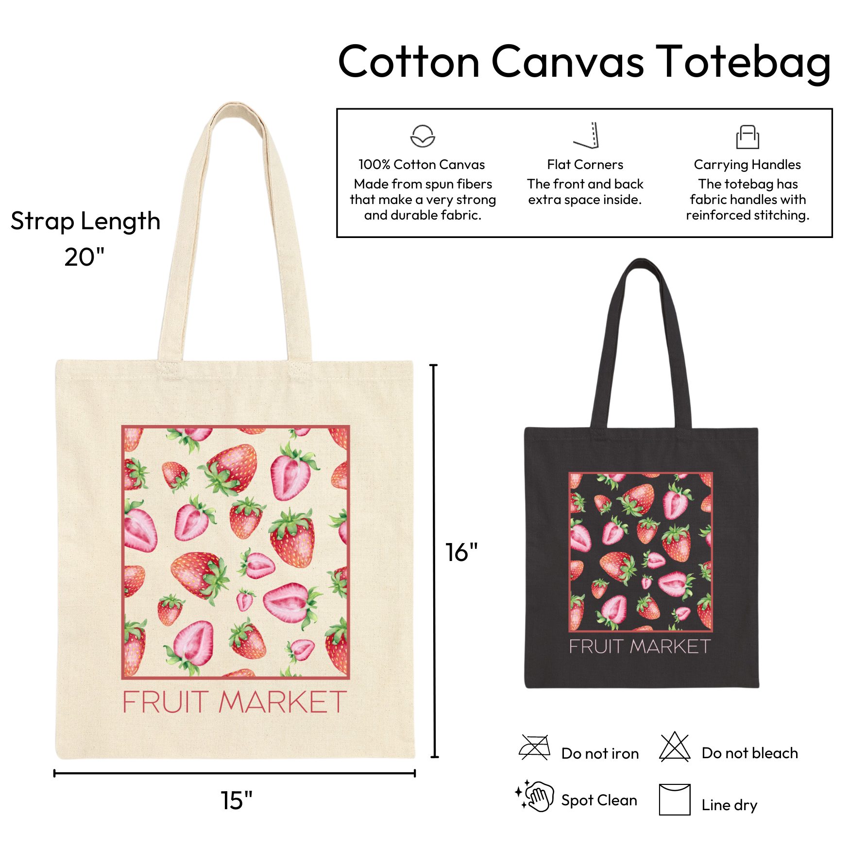 Reusable Strawberry Totebag - Up At Last